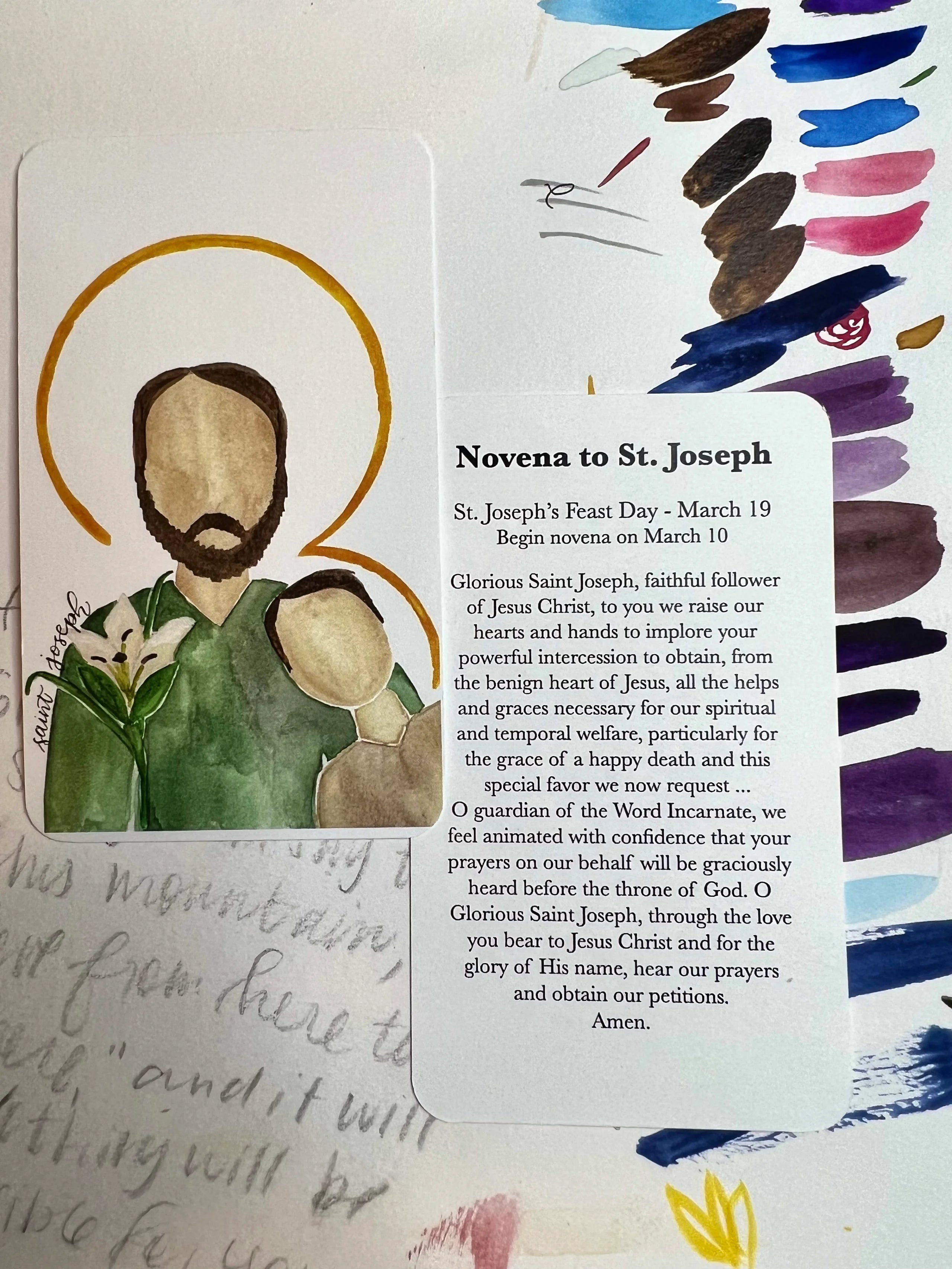 St. Joseph Novena Prayer Card – Emily S Pitre